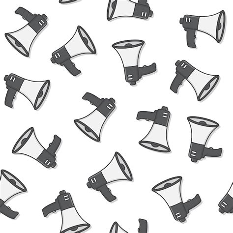 premium vector megaphone seamless pattern on a white background