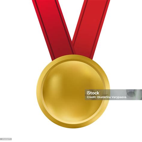 골드 메달 벡터입니다 황금 1위 배지 스포츠 게임 골든 챌린지 상 빨간 리본 벡터 그래픽 디자인 고립 된 그림입니다 사실적인