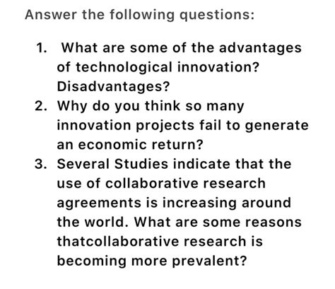 Solved What Are Some Of The Advantages Of Technological