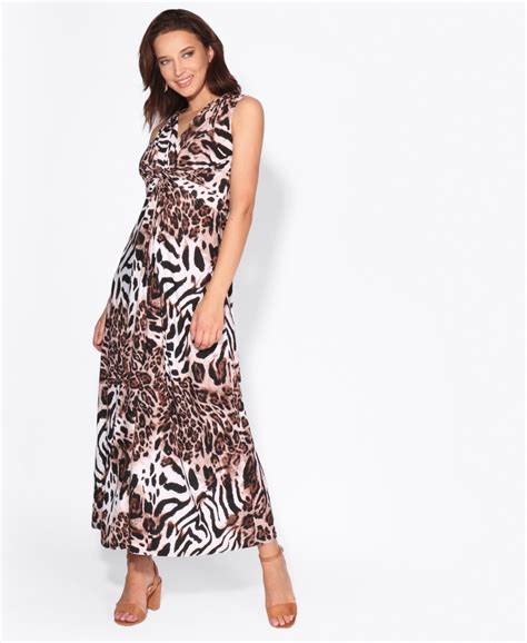 Dresses Leopard Print Knot Front Maxi Dress Krisp