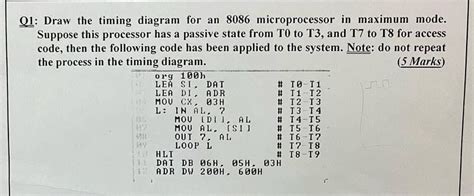 Answered Q1 Draw The Timing Diagram For An 8086 Bartleby