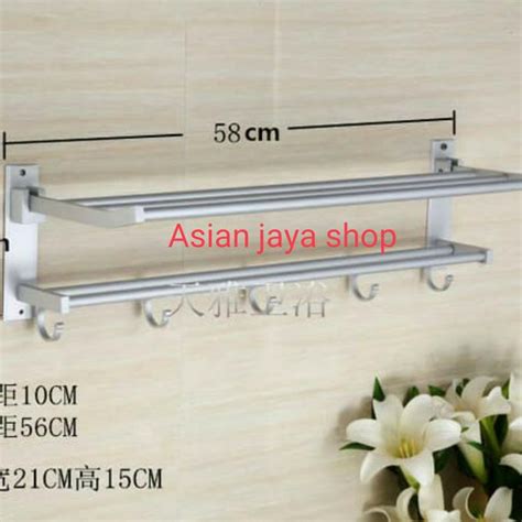 Jual RAK DINDING KAPSTOK GANTUNGAN HANGER BAJU HANDUK TOILET WC KAMAR MANDI Shopee Indonesia