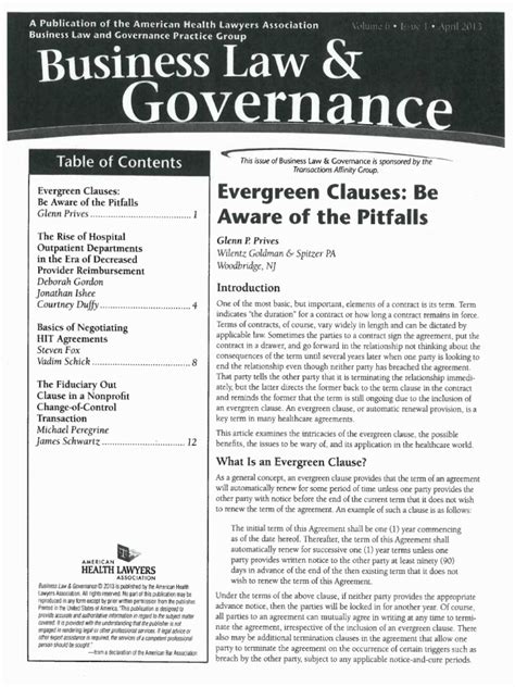 Evergreen Clauses On Provider Agreement Pdf