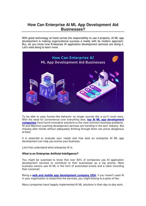 Ppt How Can Enterprise Ai Ml App Development Aid Businesses Powerpoint Presentation Id11404022
