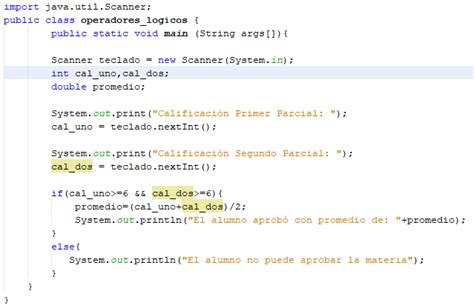 operadores lógicos en java