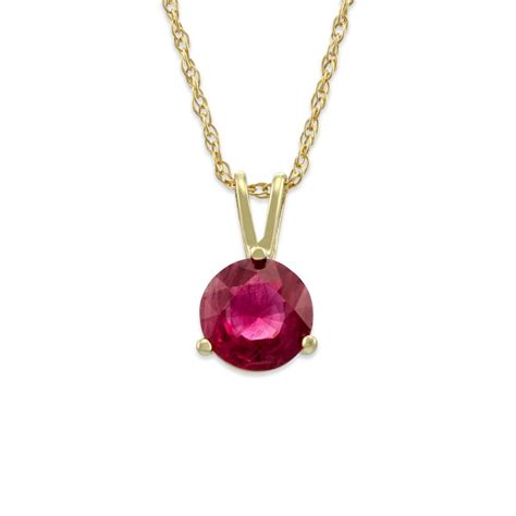 14k Yellow Gold Round Ruby Pendant 18 Borsheims