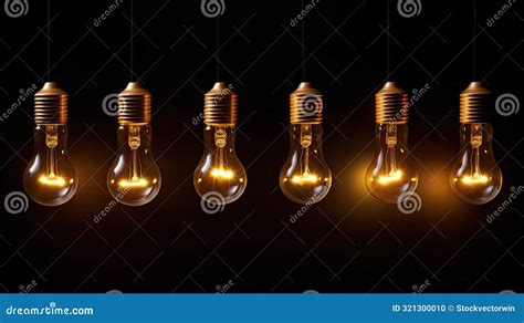 Sequence Light Bulb Turning On Stock Illustration Illustration Of