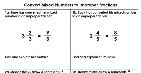 Convert Mixed Numbers To Improper Fractions Reasoning And Problem Solving Classroom Secrets