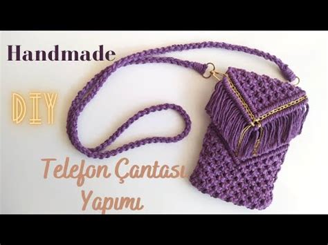 DIY Easy Macrame Phone Bag Clutch Kolay Makrome Telefon Çantası