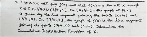 Solved 1 X Is A Rv With Pdf Fx Such That Fx0 For All