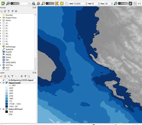 Clip Bathymetry Raster File From Vector Mask Layer Its Not Working In QGIS Geographic