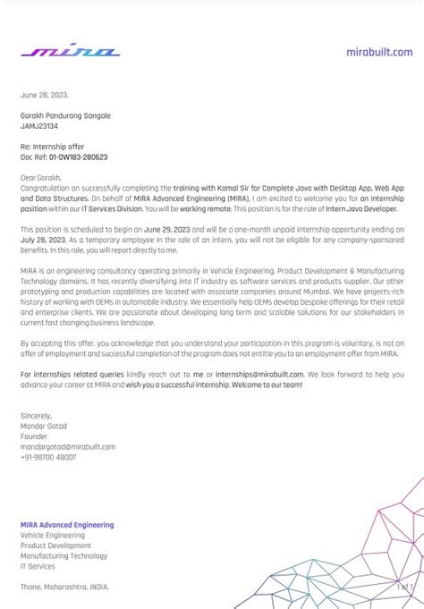 Gorakh Sangale On Linkedin Intern Developer Java