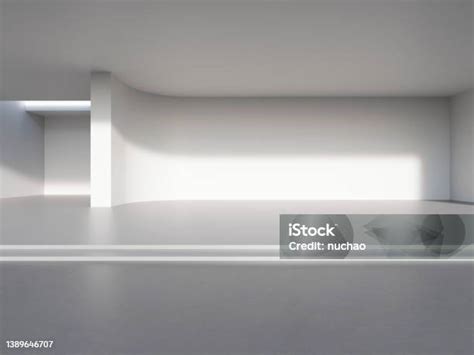 추상적 인 건축 공간 콘크리트 벽이있는 인테리어 3d 렌더링 미술관에 대한 스톡 사진 및 기타 이미지 미술관 공란 그림자