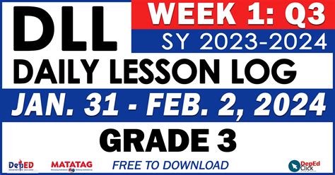 GRADE DAILY LESSON LOGS WEEK Q JAN FEB DepEd Click