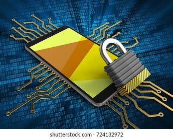3d Illustration Mobile Phone Over Digital Stock Illustration 711823246