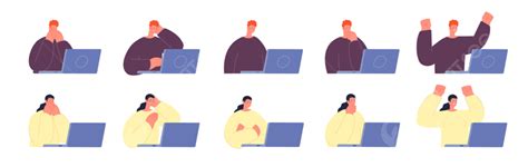 노트북에서 일하는 남자 프리랜서 전문적인 사람들 Png 일러스트 및 벡터 에 대한 무료 다운로드 Pngtree