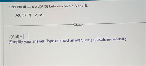 solved find the distance d a b ﻿between points a and