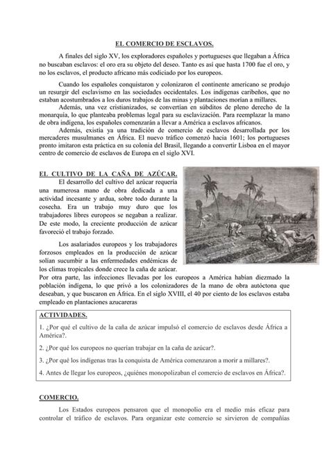 EL COMERCIO DE ESCLAVOS Alfonsopozacienciassociales