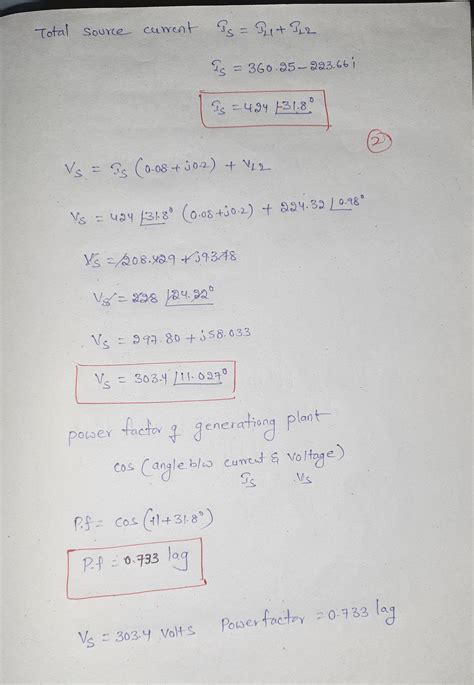 Solved 1 Determine Vs And The Power Factor Of The Generating Input