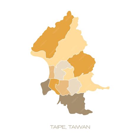 타이페이 대만 지도 벡터 프리미엄 벡터