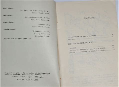 Boetius Macegan Of Ross By Father Canice Mooney Ofm Near Fine Soft Cover 1950 1st Edition