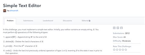 Programming Challenge Hackerrank Simple Text Editor In Swift Code