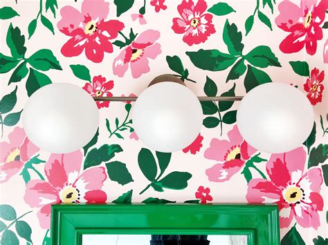 Bathroom Makeover Final Reveal With Custom Wallpaper In Pink And