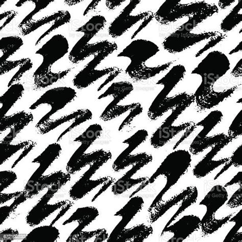 벡터 브러시 줄무늬와 선 완벽 한 패턴입니다 흰색 바탕에 검은 색입니다 손으로 그린 그레인 텍스처 잉크 기하학적 요소입니다 패션 현대적인 스타일입니다 끝 없는 직물 인쇄