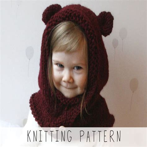 Knitting Pattern Hooded Cowl X Bear Snood Knit Pattern X Eas Inspire