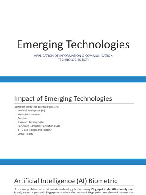 Week 3 Emerging Technologies Pdf Holography Biometrics