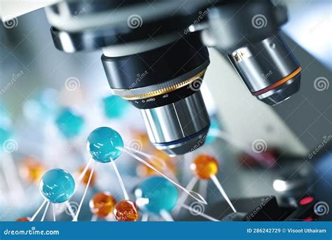 Microscope In Lab Light Microscope Objective Lenses Stock Illustration