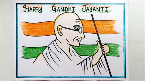 Gandhi Jayanti Drawing Very Easy Gandhi Jayanti Speci Vrogue Co