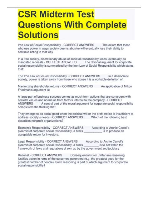 Csr Midterm Test Questions With Complete Solutions Csr Stuvia Us
