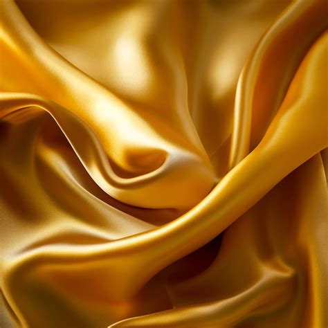 Premium Ai Image Close Up Of Golden Silk Fabric With Surface Reflecting Light And Creating