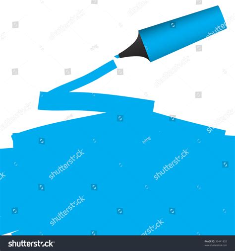 Raster Highlighter Pen Drawing On Paper With Blue Highlight Stock Photo Shutterstock