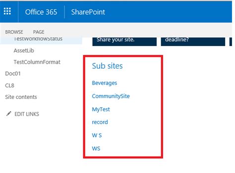 Spo Sharepoint Online Display On Home Page All Subsites With