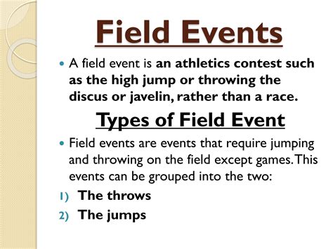 SOLUTION Field Events And Types Of Field Events Studypool
