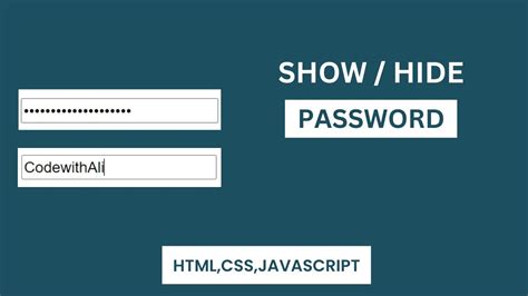 show hide password toggle using javascript youtube