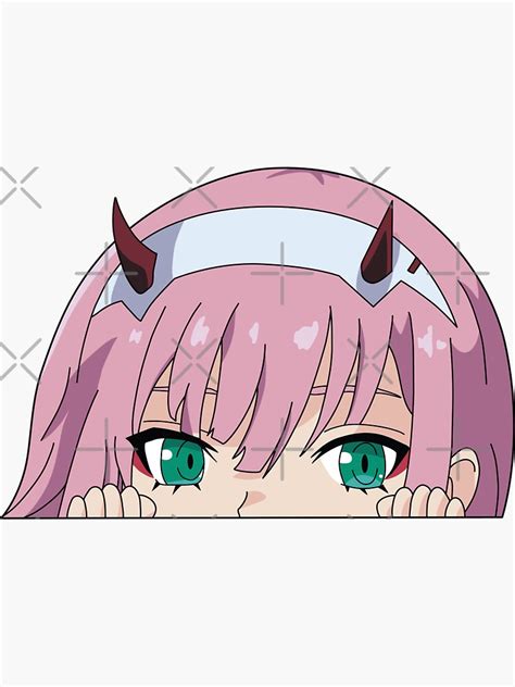 Anime Art Zero Two Car Decal Anime Car Peeking Stickers Anime Car