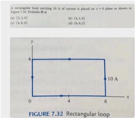 Solved A Rectangular Loop Carrying 10 A Of Current Is Placed