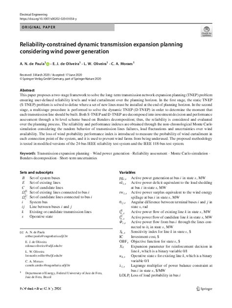 Pdf Reliability Constrained Dynamic Transmission Expansion Planning Considering Wind Power