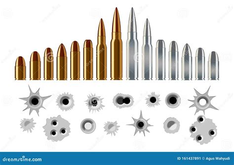 Bullet Types Silhouette Cartoon Vector 51881911