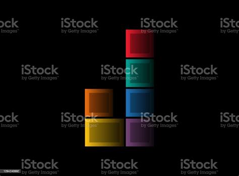 J 문자 벡터 Desing 다채로운 글꼴 로고 검은 색 배경에 동적 분할 빨간색 파란색 오렌지 녹색 보라색 노란색 색상 소셜