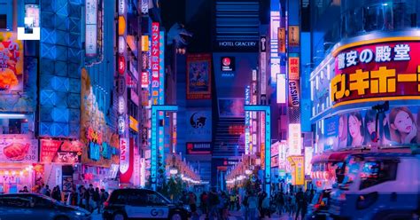 네온 불빛이 있는 밤의 바쁜 도시 거리 사진 Unsplash의 무료 도쿄 이미지