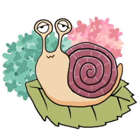 眠そうなカタツムリのイラスト｜かわいい無料イラスト