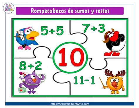 Rompecabezas De Sumas Y Restas Para Imprimir Pdf