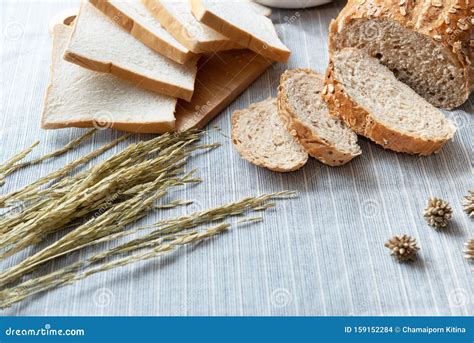 Slide White Bread Whole Wheat With Whole Grain Bread And White Blow Of