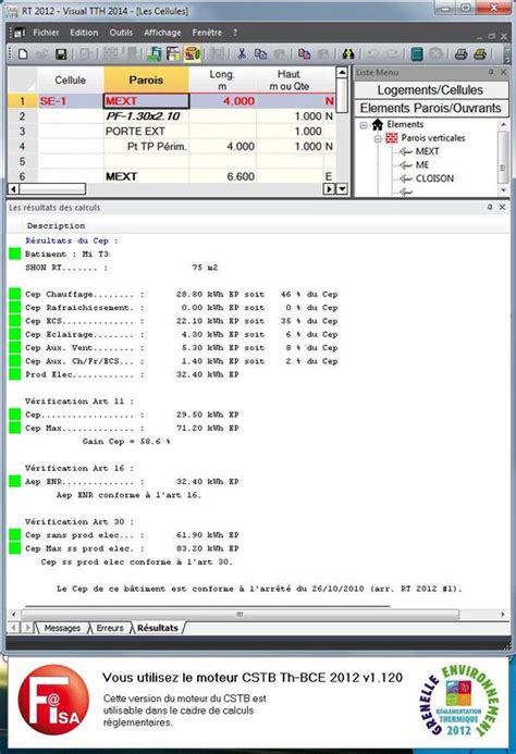 Visual Tth Logiciel Pour Les Calculs Thermiques énergétiques Et