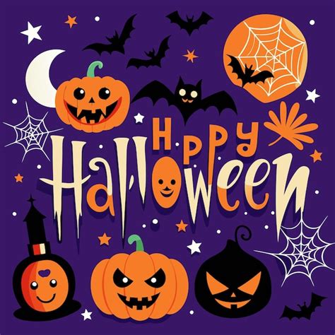 Happy Halloween Greeting Card Premium Ai Generated Vector