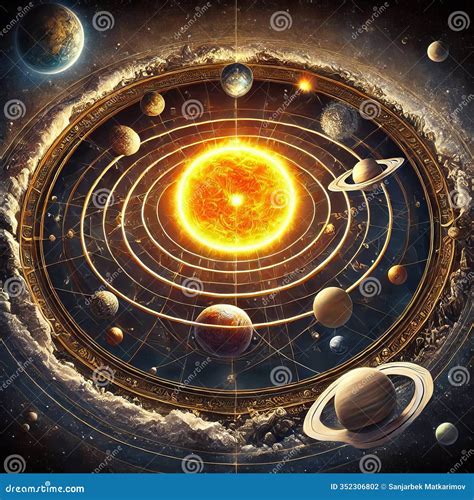 A Representation Of The Copernican Model Of The Universe With Th Stock Illustration